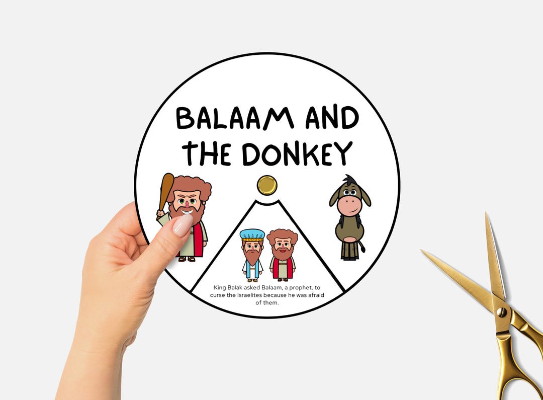 Balaam and the Donkey, Printable Bible Coloring Wheel, Sunday School ...