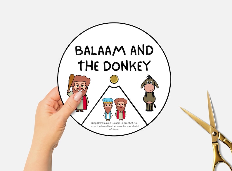Balaam and the Donkey, Printable Bible Coloring Wheel, Sunday School ...