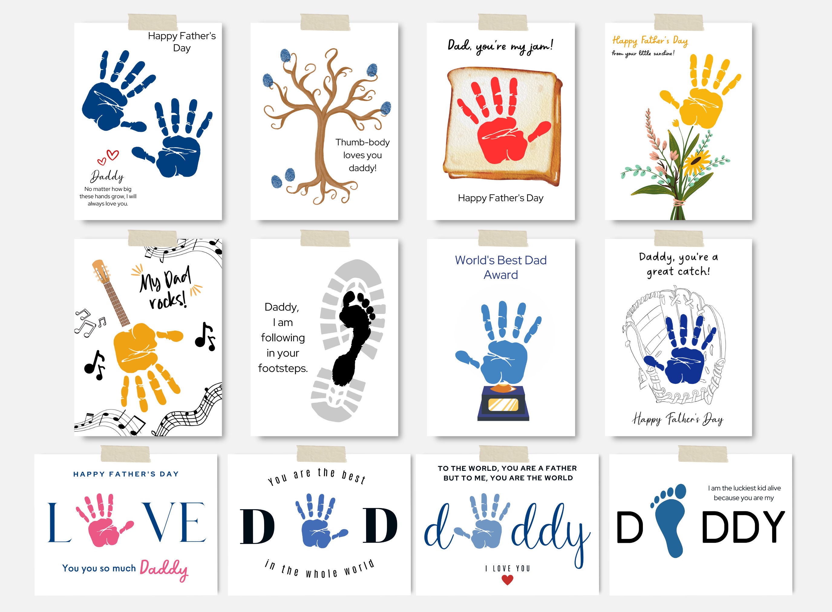 Fathers Day Handprint Printable, Fathers Day Infant Craft, Fathers Day ...