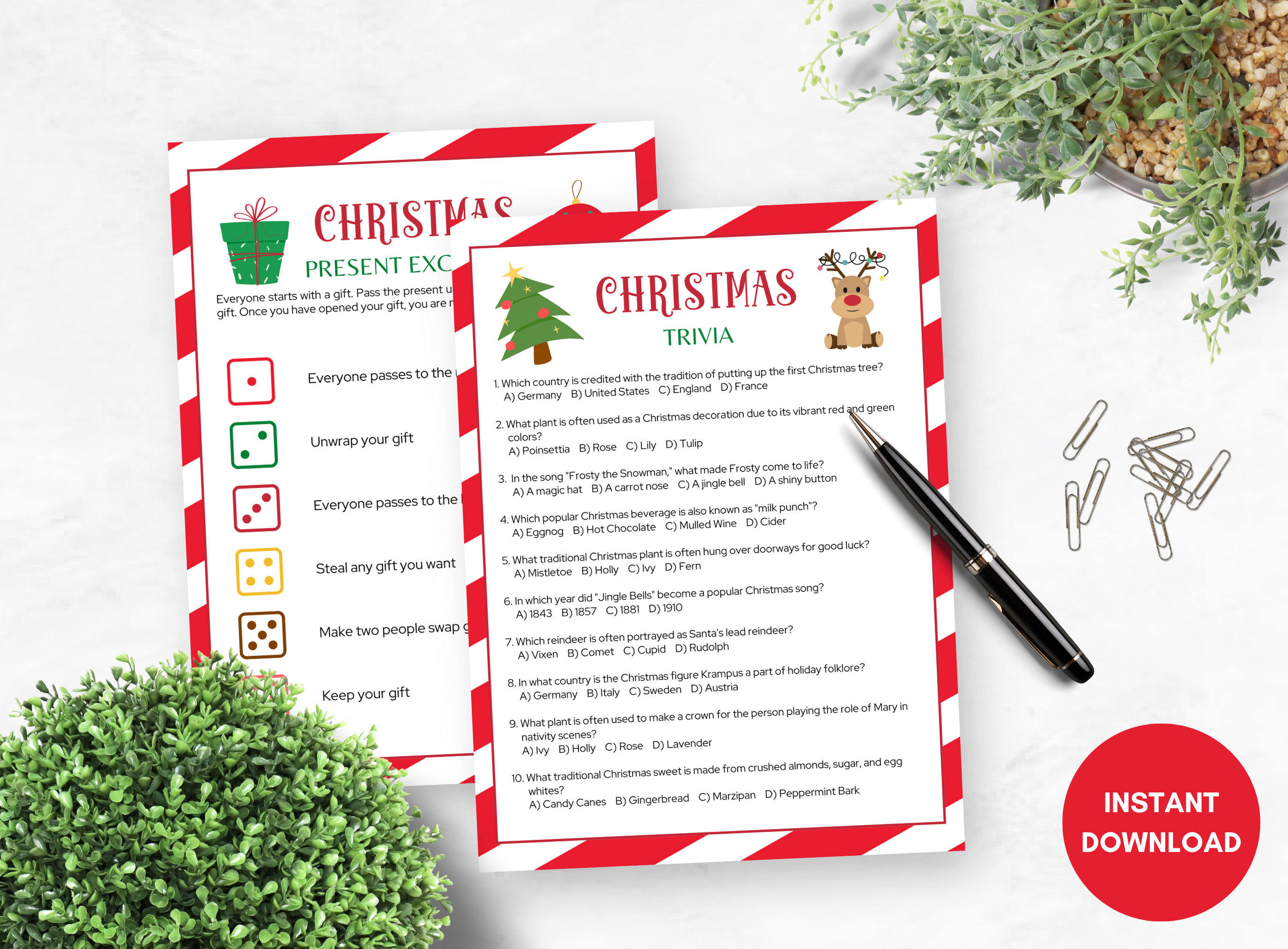 25 Christmas Games Bundle, Printable Holiday Icebreaker Activities for ...