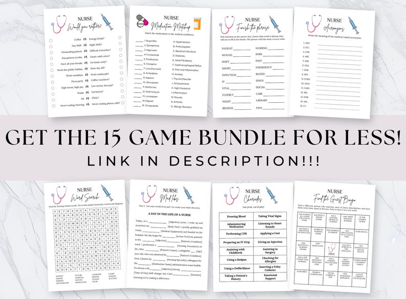 Printable Nurse Think Fast Game, Nursing Theme, Fun Graduation Game ...