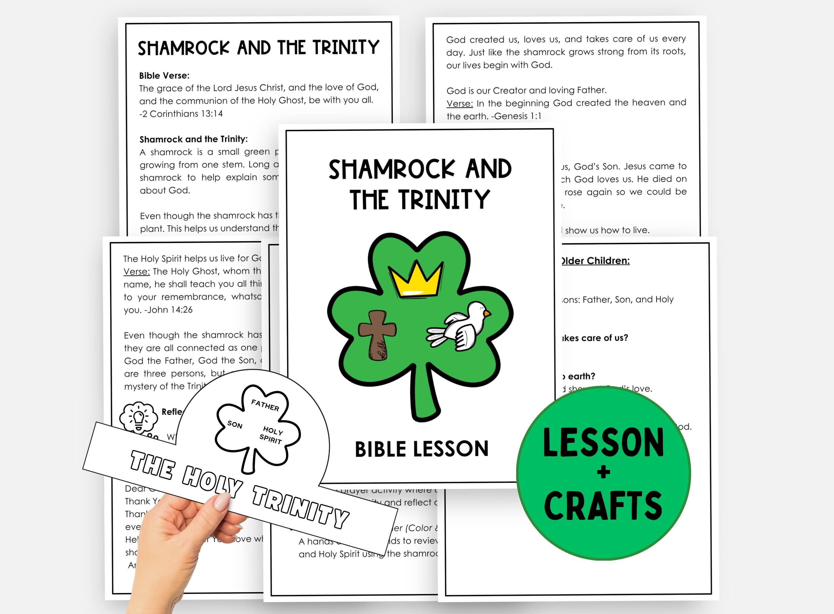 Shamrock Holy Trinity Bible Lesson, Christian St Patricks, Holy Spirit ...