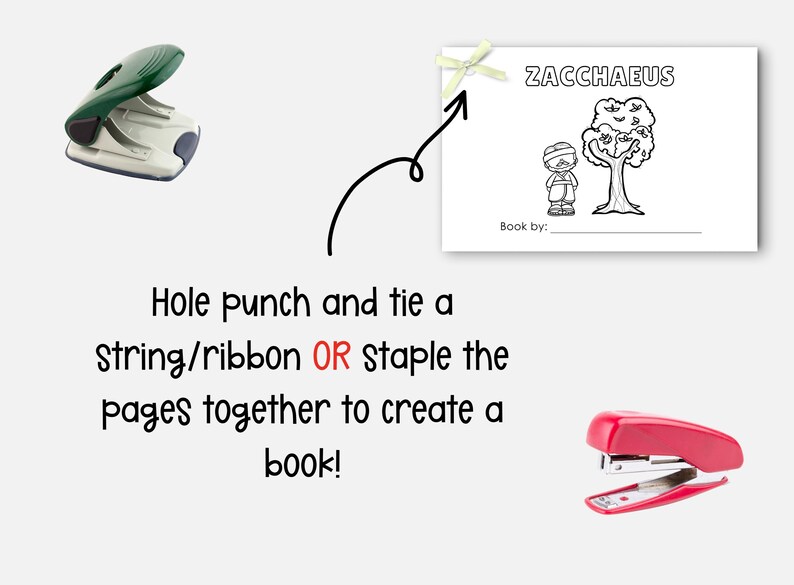 Zacchaeus, Printable Mini Bible Book, Sunday School Craft, Kids Bible ...