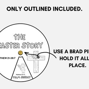Easter Story Craft, Printable Bible Story Coloring Wheel, Holy Week ...