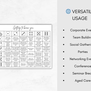 Printable Icebreaker Game, Get to Know You, Roll and Tell Dice Game ...