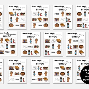 Jesus Heals 10 Men With Leprosy, Bible Story Bingo Cards, Miracles of ...