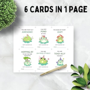 Frog Valentine, Fun School Valentine Gift Tags, Kids Classroom ...