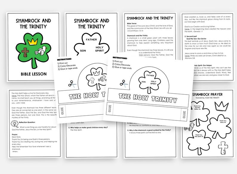 Shamrock Holy Trinity Bible Lesson, Christian St Patricks, Holy Spirit ...