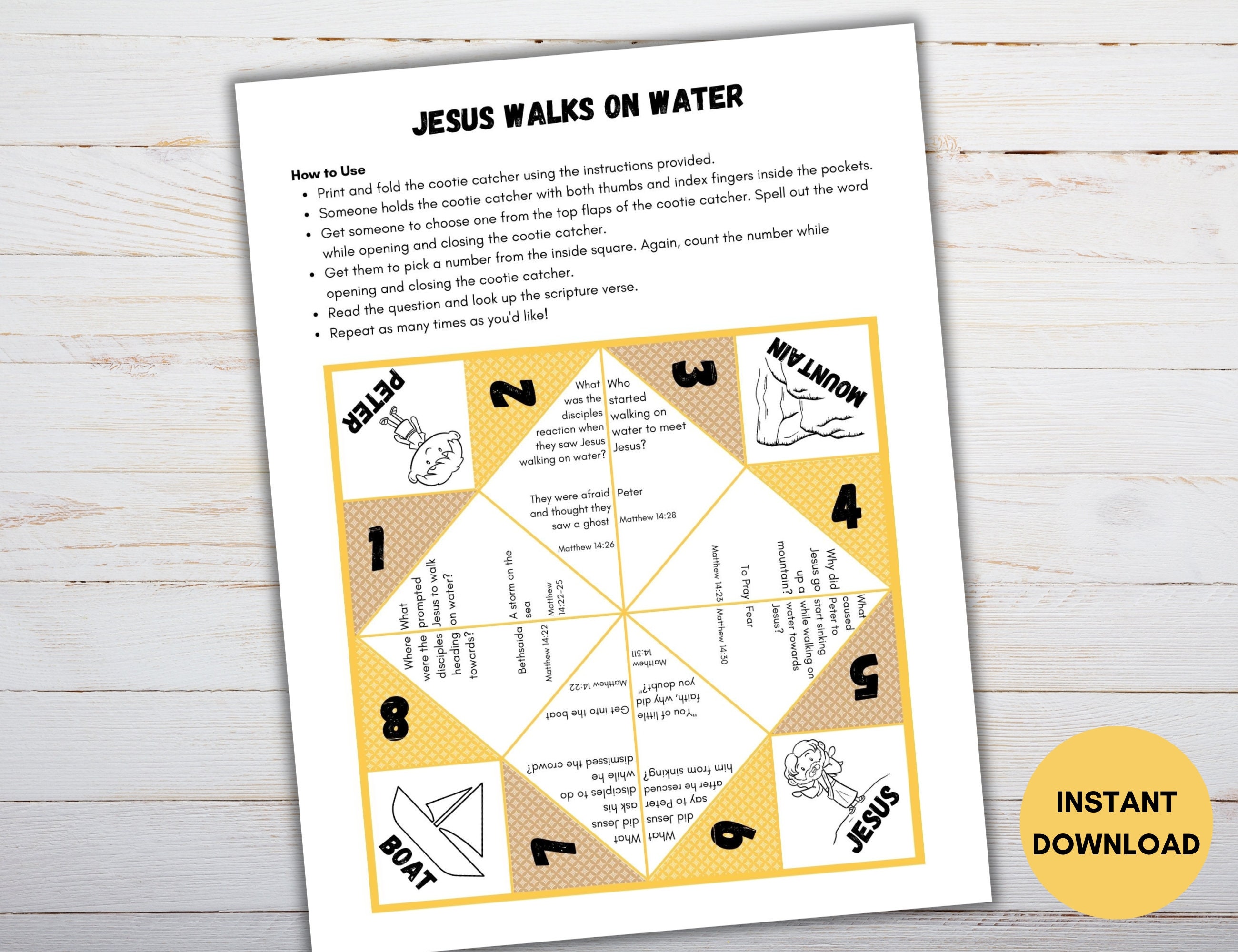 Jesus Walks on Water, Sunday School Craft, Printable Bible Craft ...