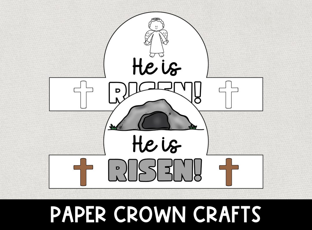 He is Risen Bible Crown, Printable Faith Crown, Sunday School Craft ...