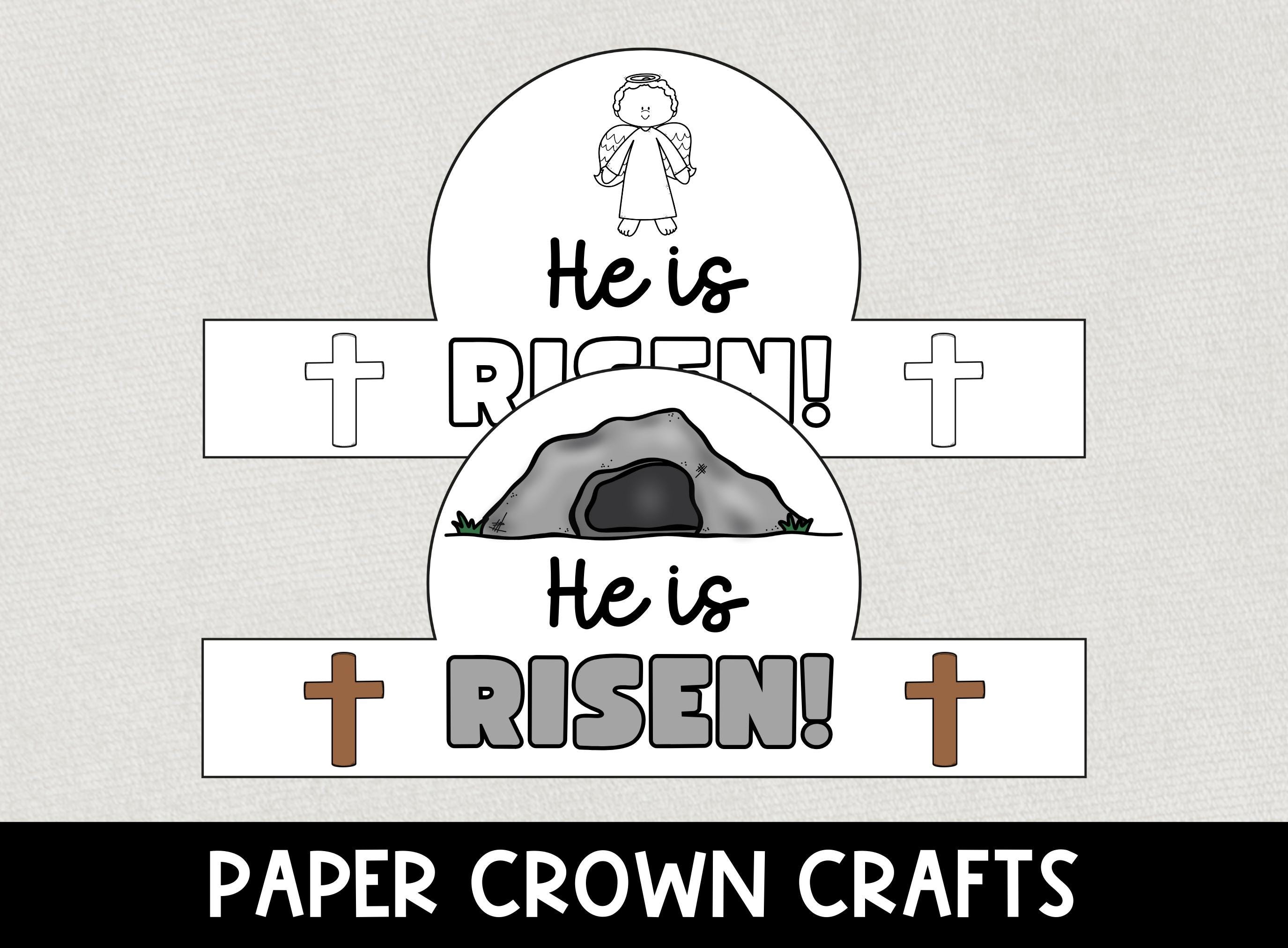 He is Risen Bible Crown, Printable Faith Crown, Sunday School Craft ...