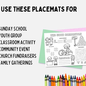 The Good Samaritan, Printable Bible Activity Placemat, Sunday School ...