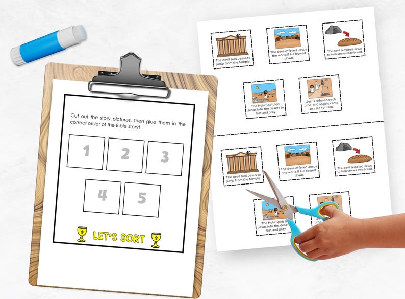 Jesus is Tempted in the Desert, Bible Flipbook Printable, Sunday School ...