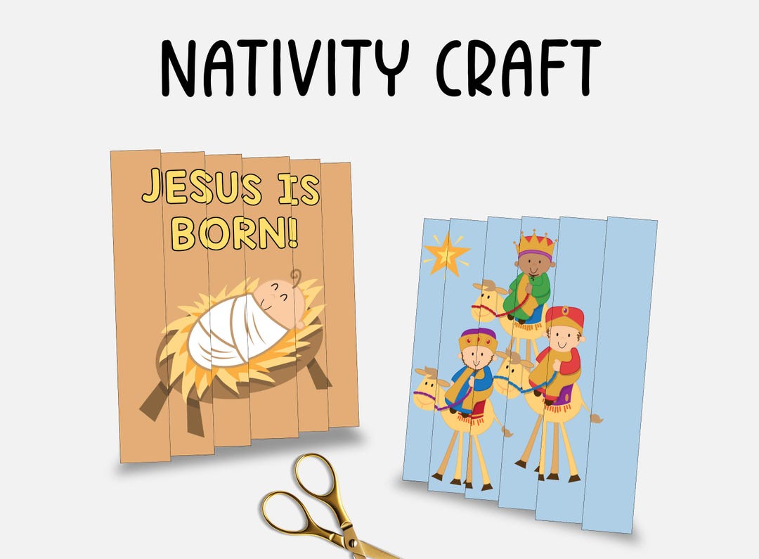Jesus is Born, Nativity Agamograph Craft Printable, Sunday School ...