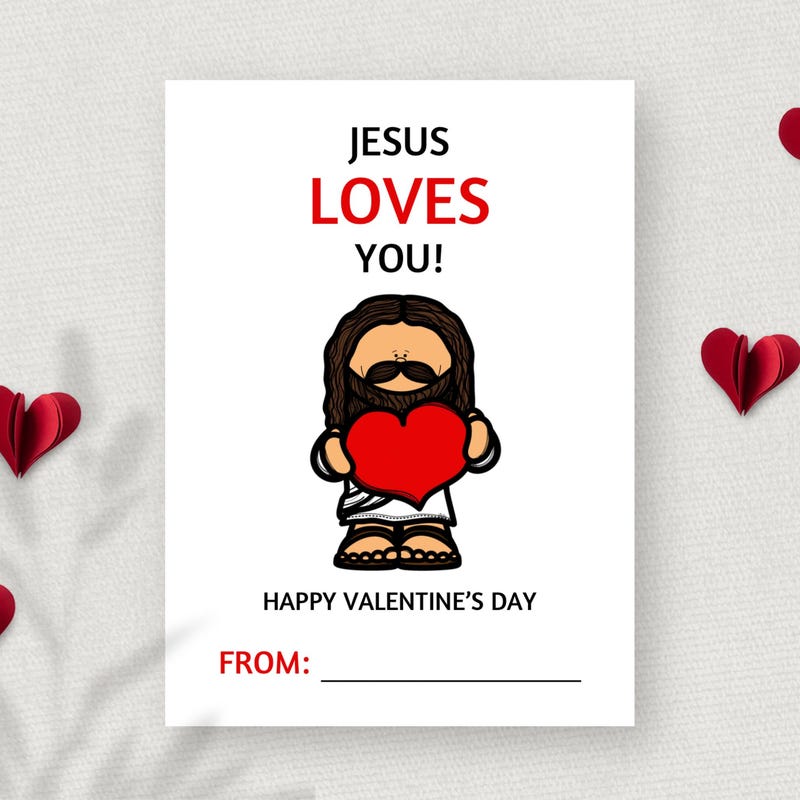 Jesus Loves You Valentine Tag - Etsy