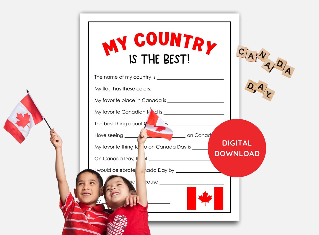 Canada Day, Printable Patriotic Worksheet, My Country, Kids Homeschool ...