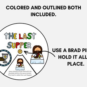 The Last Supper, Printable Passover Coloring Wheel, Easter Holy Week ...