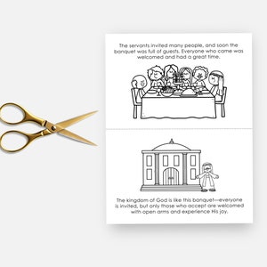 Parable of the Great Banquet, Printable Mini Bible Book, Sunday School ...