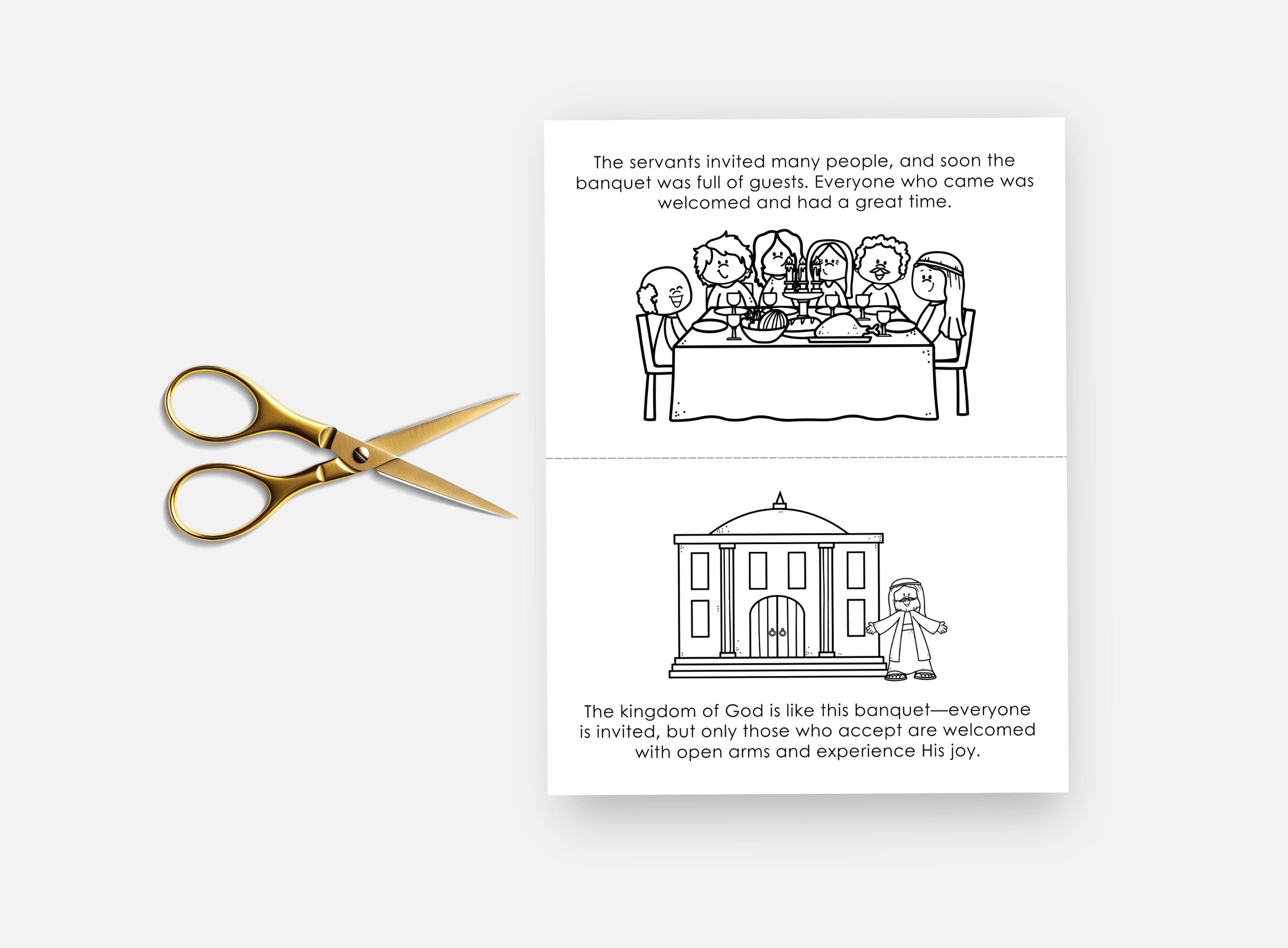 Parable of the Great Banquet, Printable Mini Bible Book, Sunday School ...