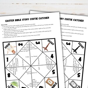 Easter Bible Story Cootie Catcher, Printable Cootie Catcher, Sunday ...