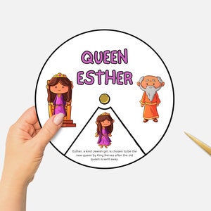 Queen Esther, Printable Bible Coloring Wheel, Sunday School Craft, Kids ...