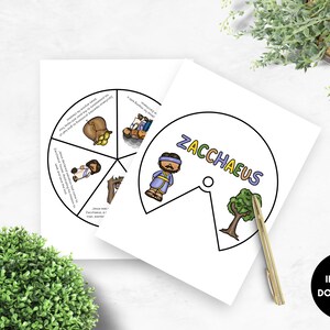 Zacchaeus, Printable Bible Coloring Wheel, Sunday School Craft, Kids ...
