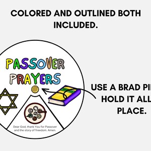 Passover Prayers, Printable Bible Coloring Wheel, Jewish Holiday Craft ...