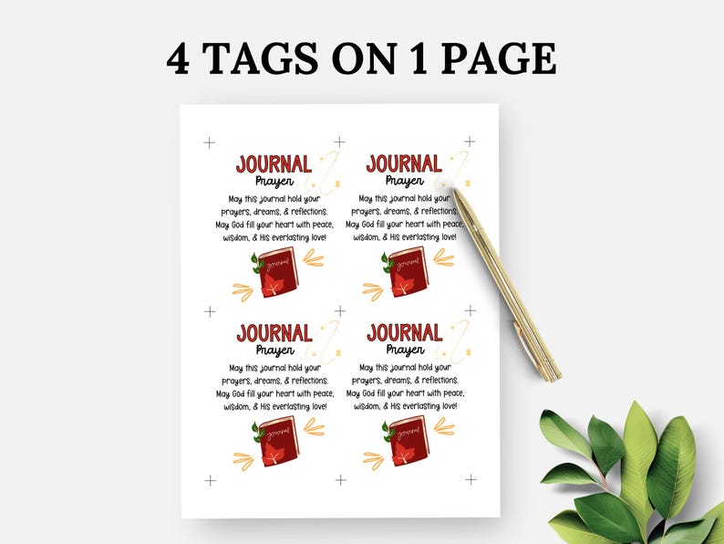 Journal Blessing Gift Tag, Printable Prayer Card, Religious Sunday ...