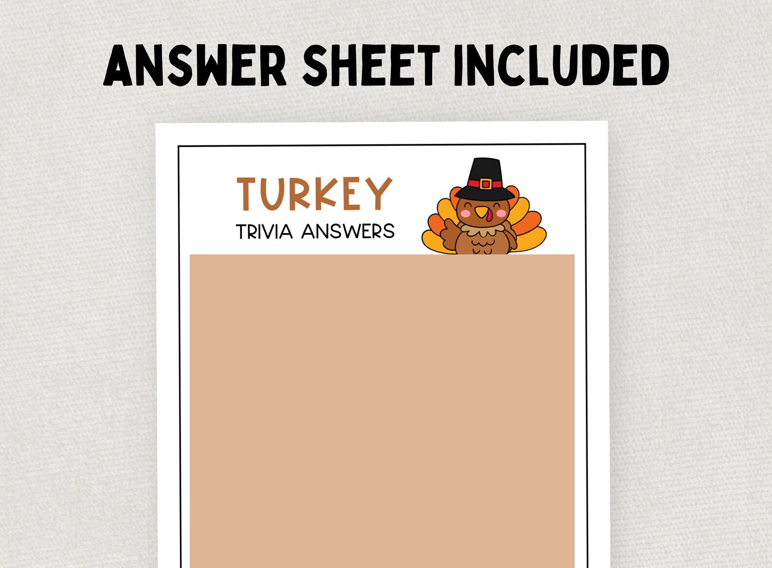 Turkey Trivia, Printable Thanksgiving Trivia Game, Turkey Day Trivia ...