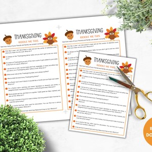 Thanksgiving Riddle Me This, Printable Thanksgiving Trivia Game, Family ...