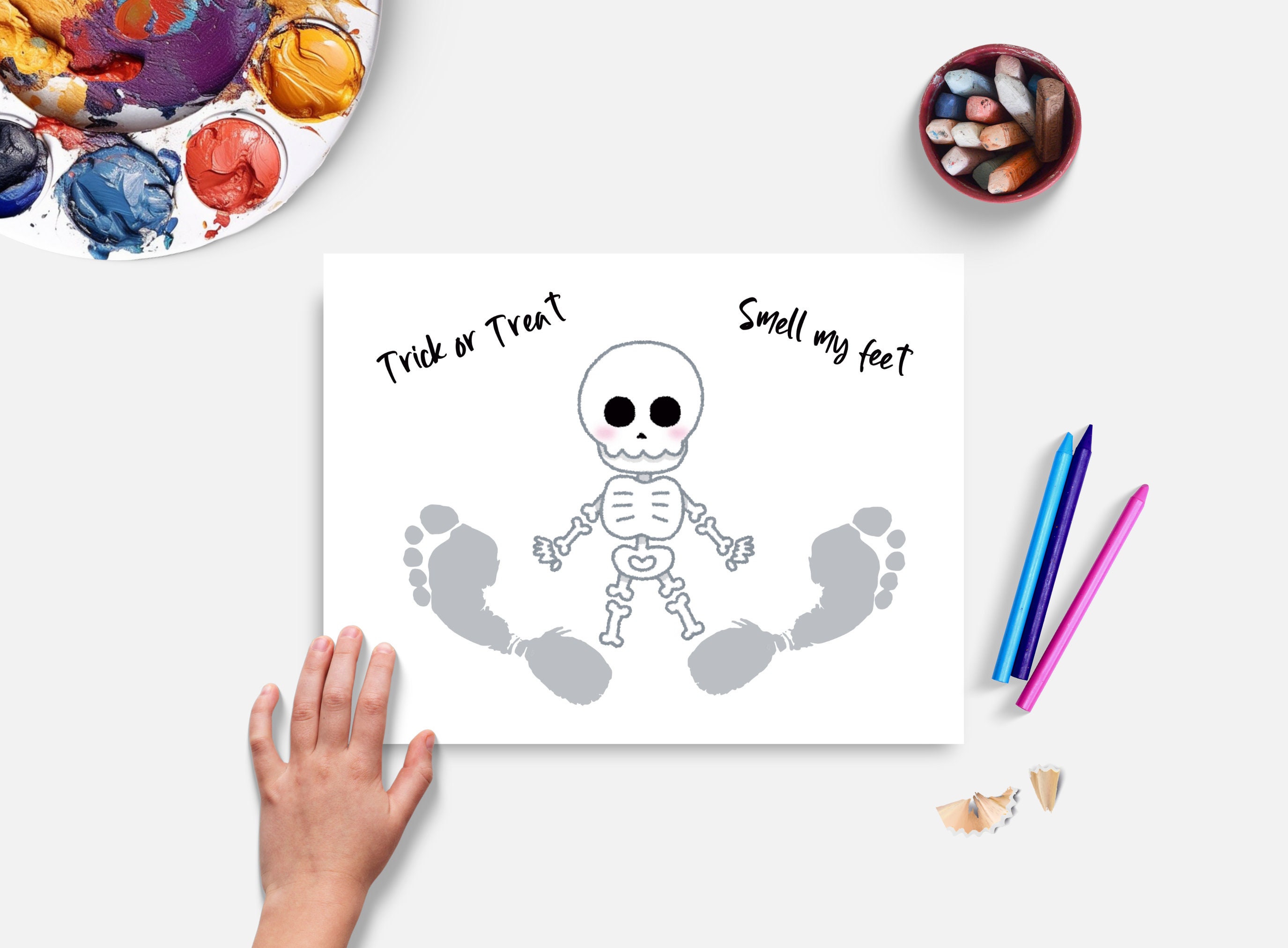 Halloween Handprint Art, Skeleton Printable Baby Handprint Craft ...