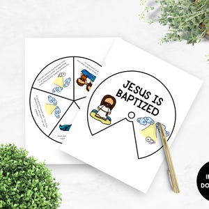 Baptism of Jesus, Printable Bible Coloring Wheel, Life of Jesus Sunday ...