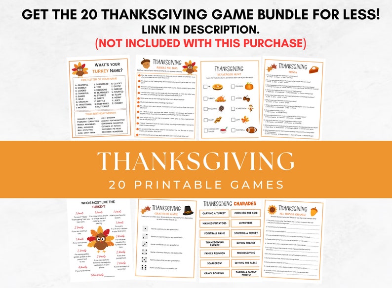 Whos Most Like the Turkey, Fun Printable Thanksgiving Game ...