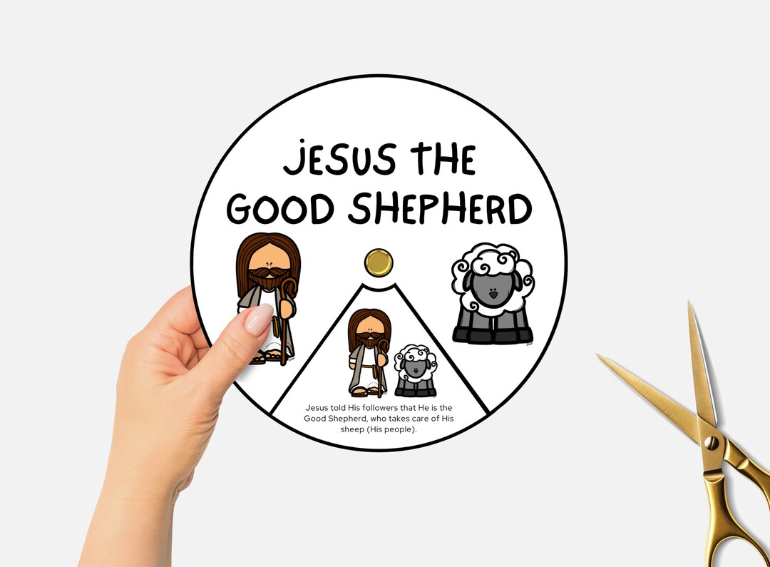 Jesus the Good Shepherd, Printable Bible Coloring Wheel, Sunday School ...