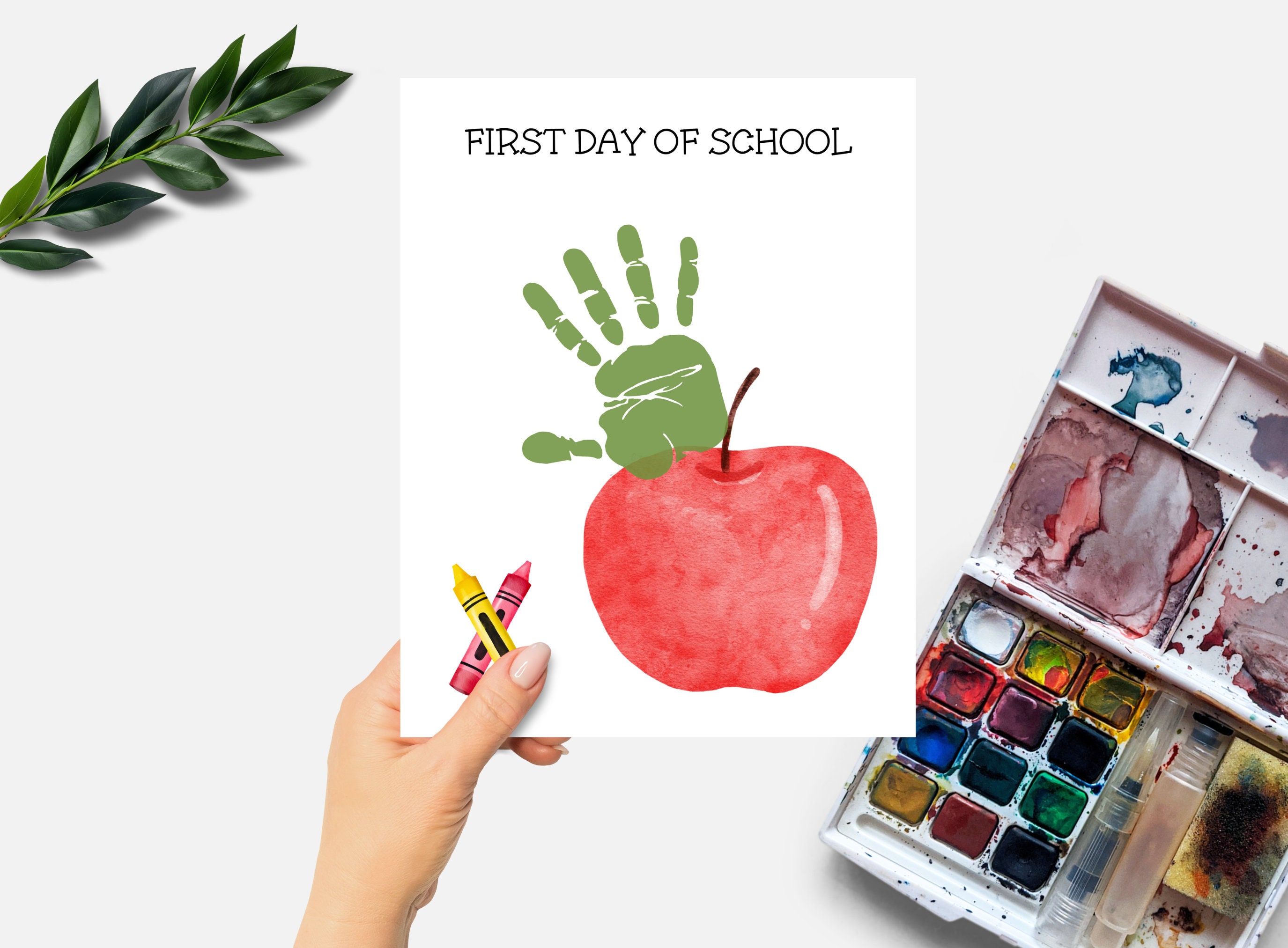 First Day of School Handprint Art, Back to School Printable, Kids ...