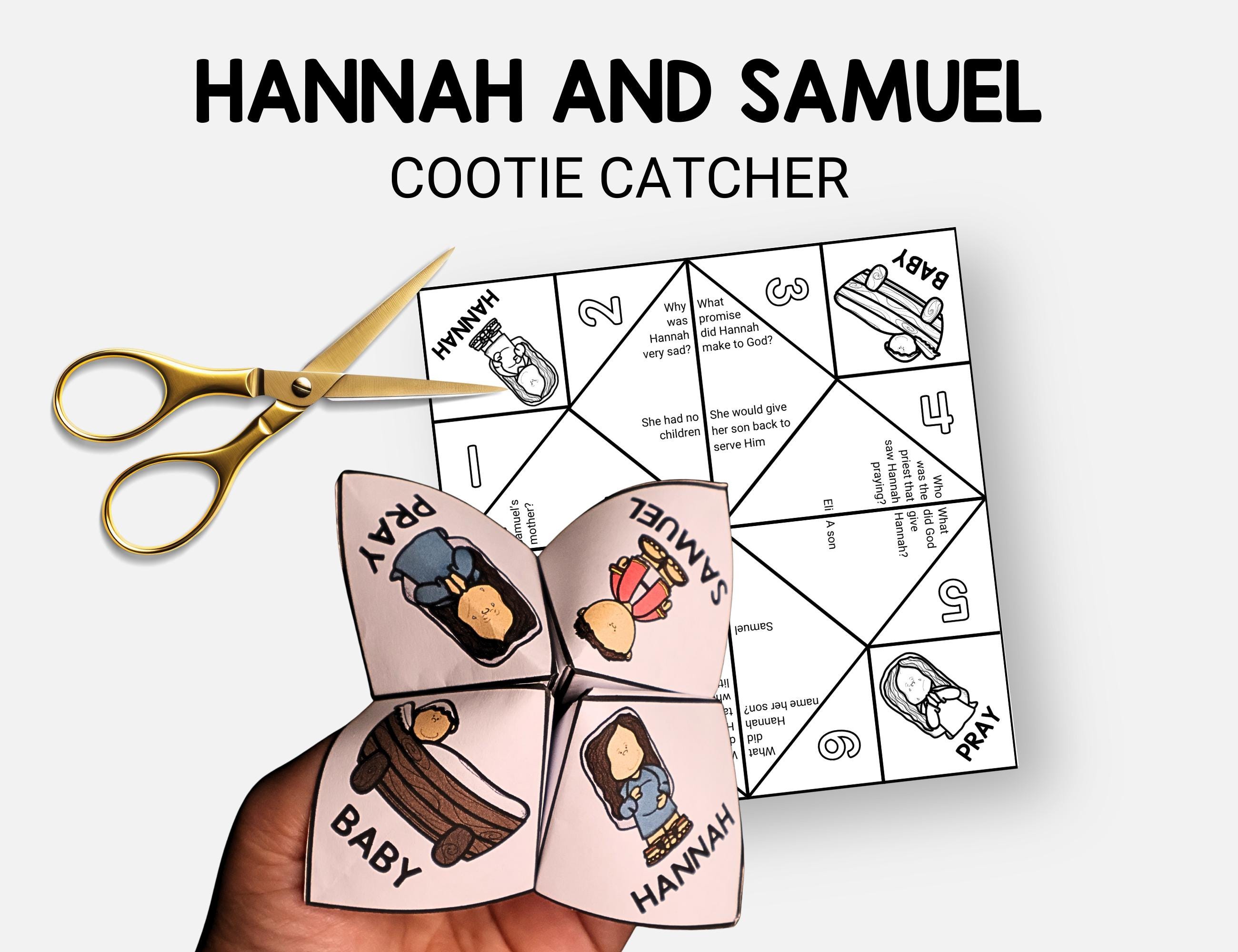 Hannah and Samuel, Printable Bible Story Cootie Catcher, Sunday School ...