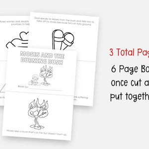 Moses and the Burning Bush, Printable Mini Bible Book, Sunday School ...