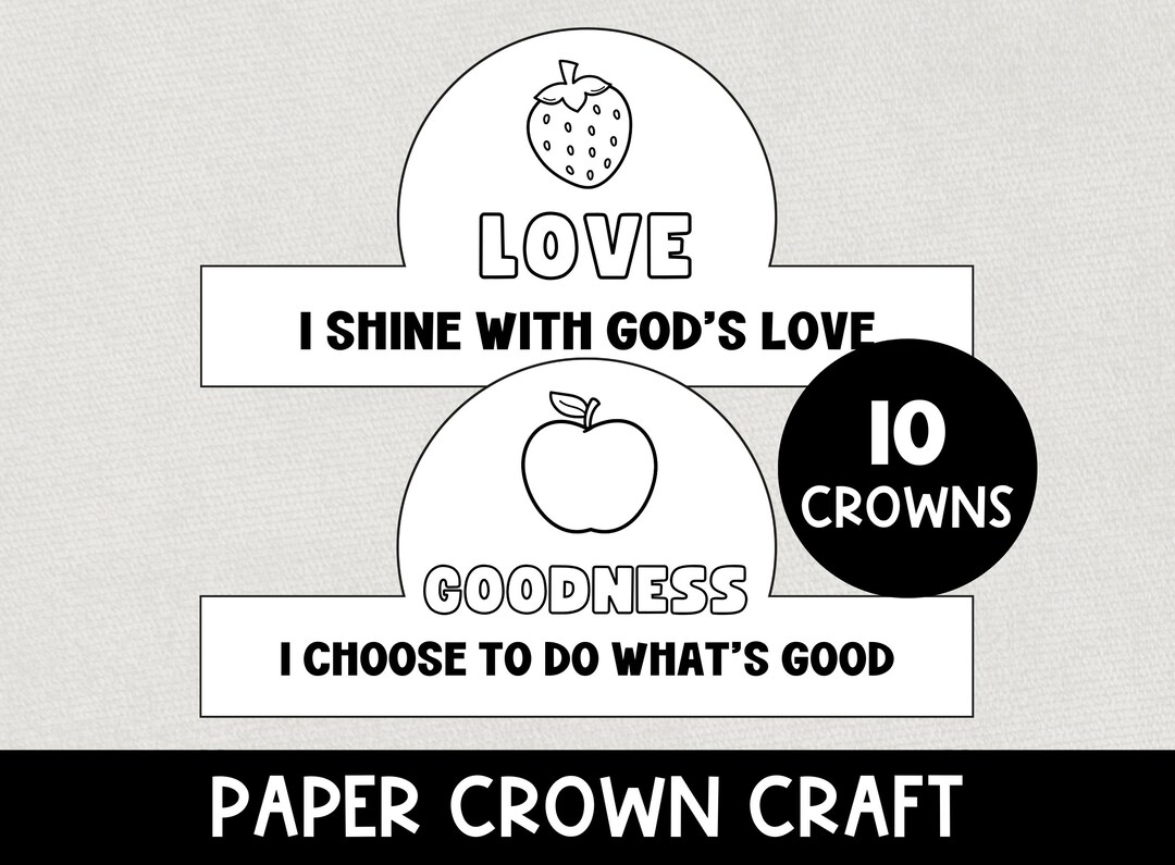 Fruit of the Spirit Craft, Printable Bible Faith Crown, Galatians Holy ...