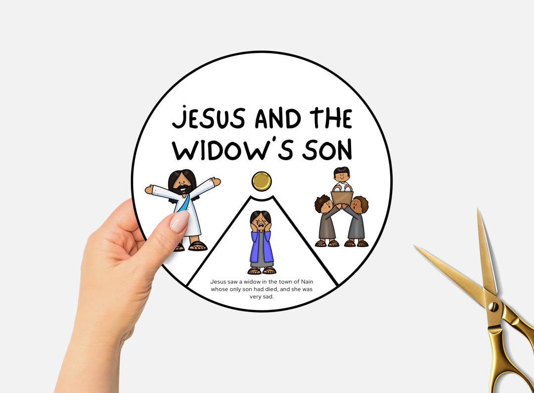 Jesus and the Widow's Son, Printable Bible Coloring Wheel, Miracles of ...