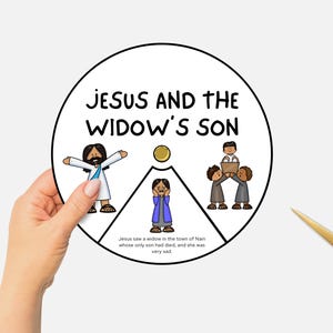 Jesus and the Widow's Son, Printable Bible Coloring Wheel, Miracles of ...