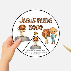 Jesus Feeds 5000, Printable Bible Coloring Wheel, Sunday School Craft ...