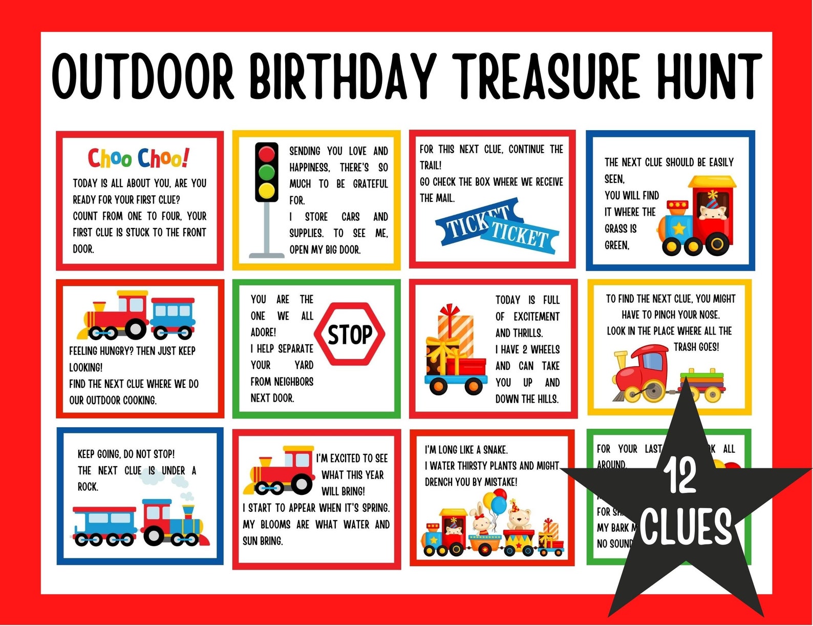 Outdoor Birthday Scavenger Hunt, Outdoor Scavenger Hunt for Kids ...