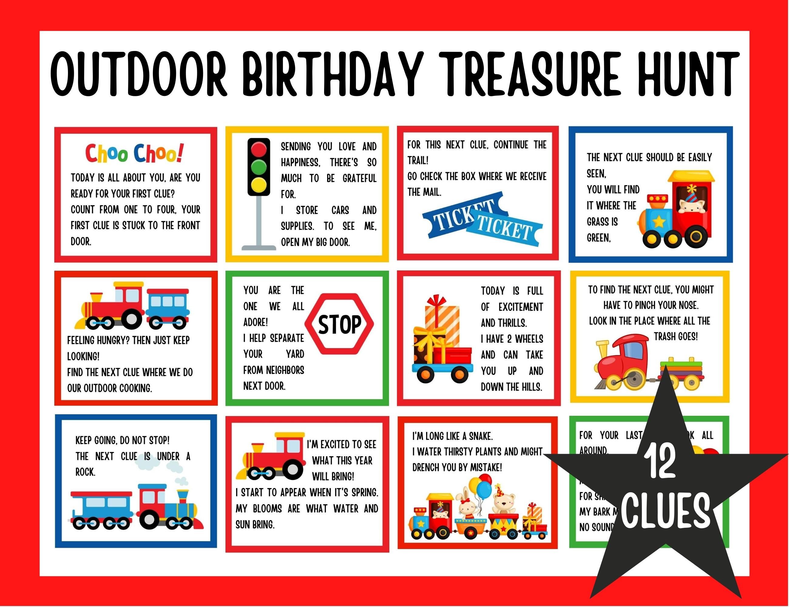 Outdoor Train Theme Birthday Scavenger Hunt for Kids, Birthday Surprise ...