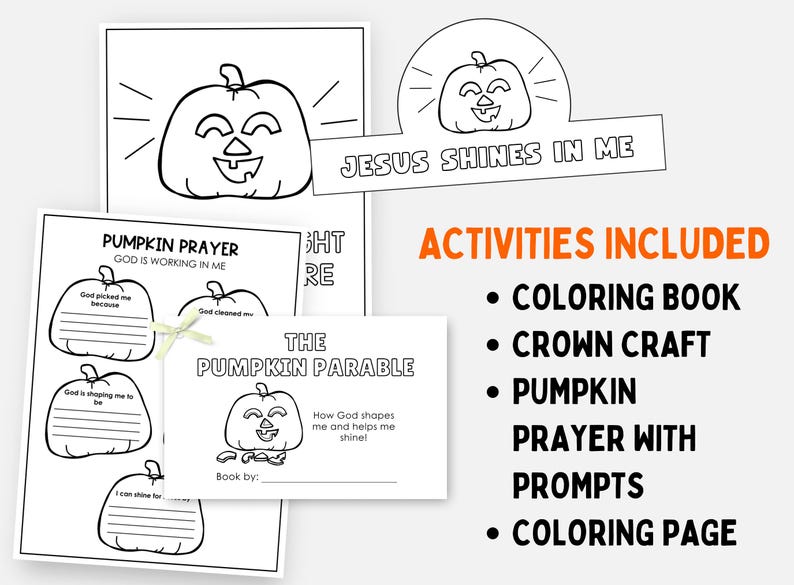Christian Halloween, Pumpkin Parable Bible Lesson, Printable Fall ...