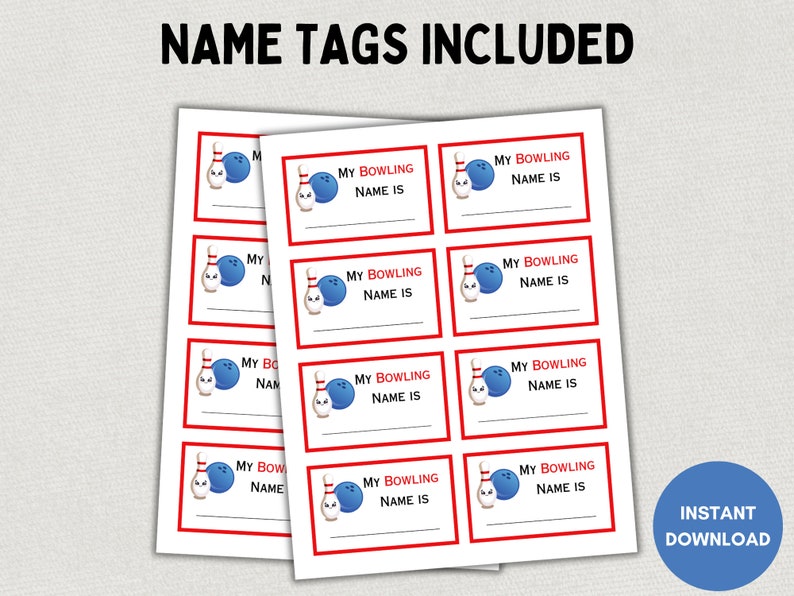 Whats Your Bowling Name, Name Sign & Tags, Birthday Party, Icebreaker ...