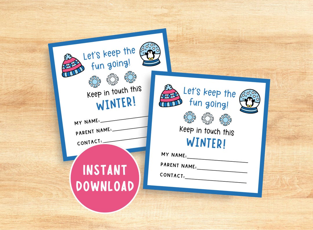 Winter Play Date Cards, Cute Kids Business Cards, Let's Play Kids ...
