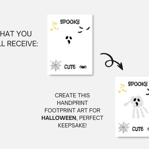 Halloween Handprint Art, Ghost Printable Baby Handprint Craft, Toddler ...