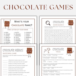 8 Printable Chocolate Games, Fun Chocolate Day Activities for Kids and ...