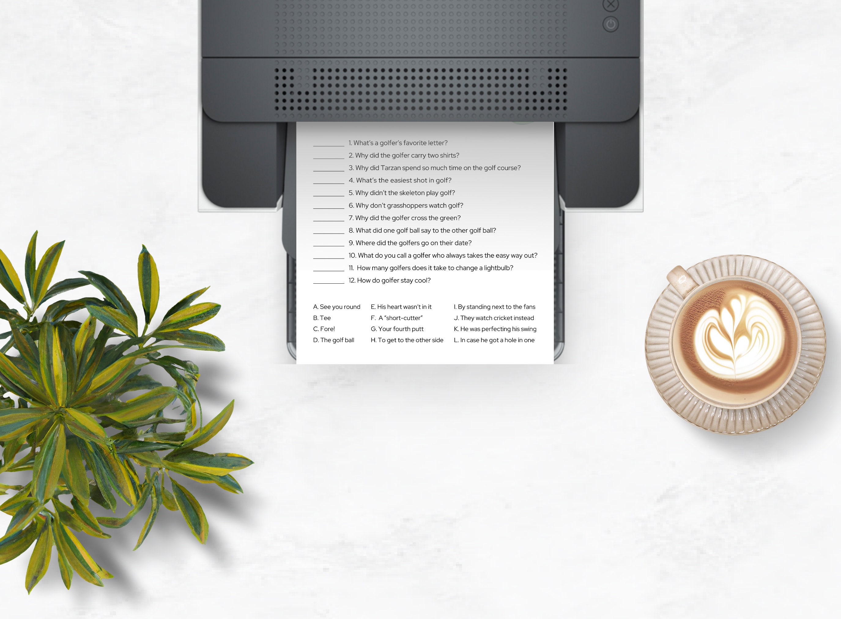 Golf Riddles, Printable Golf Activity, Fun Golf Theme, Birthday Party ...