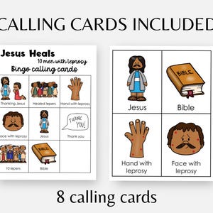 Jesus Heals 10 Men With Leprosy, Bible Story Bingo Cards, Miracles of ...